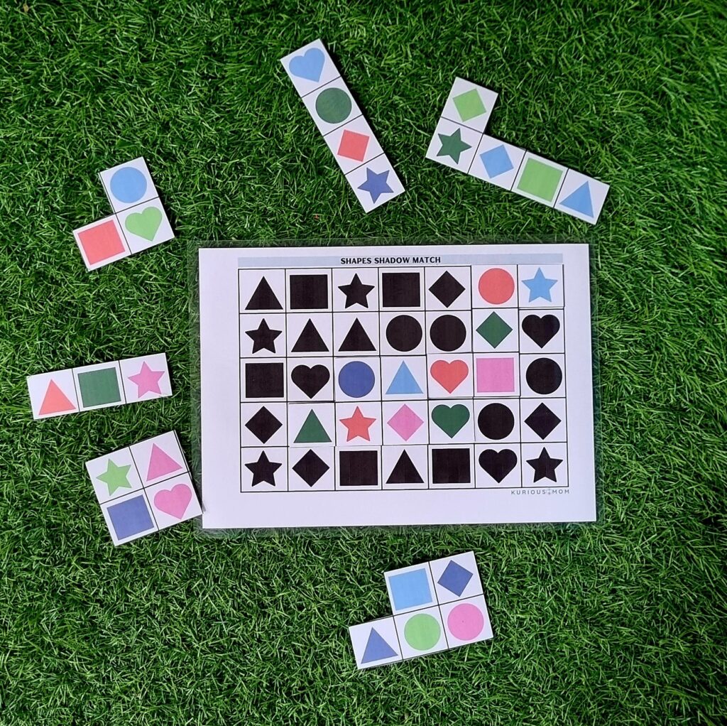 Shapes shadow match puzzle activity for 3+ yrs kid KMACT013 ...