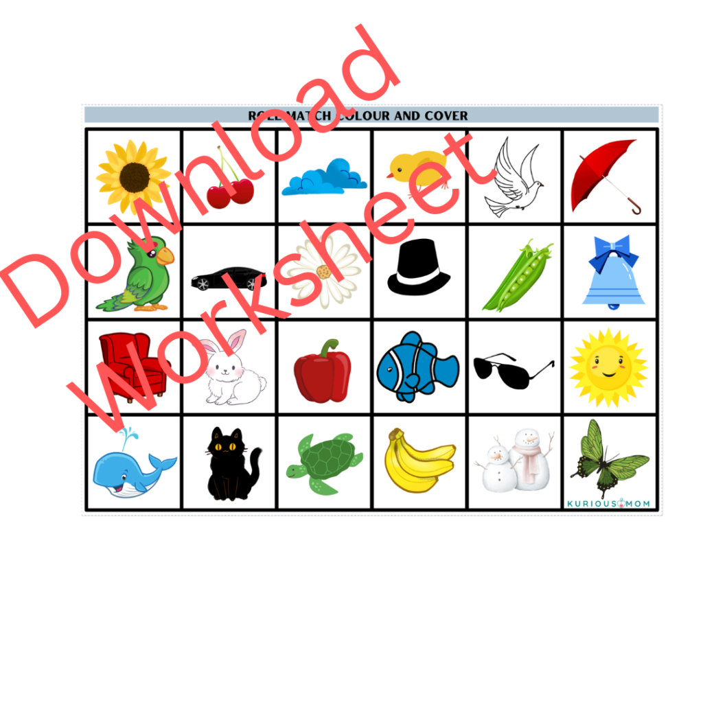 Colour Game Downloadable Printable worksheet - KuriousMom Shop