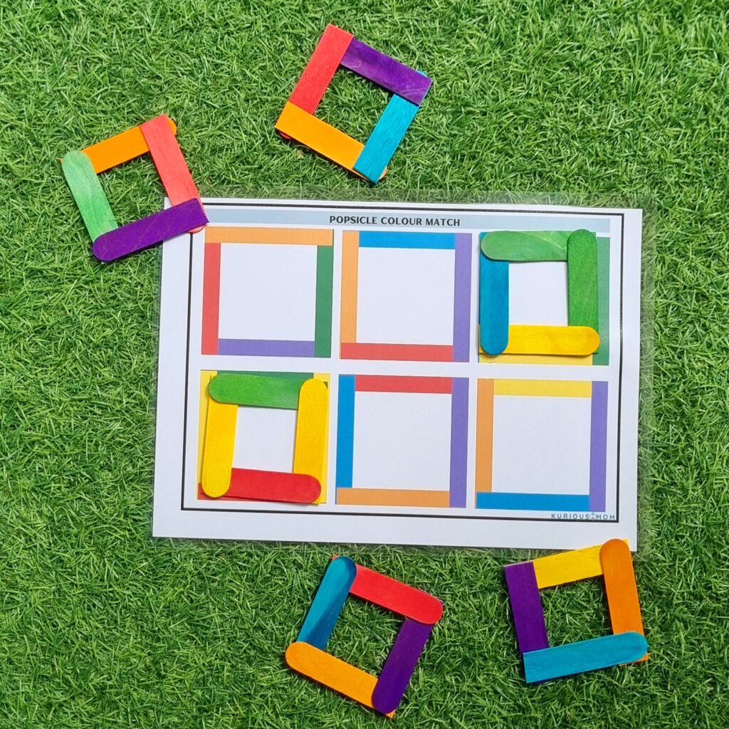Popsicle Square Colour Match Activity kit KMACT006 - KuriousMom Shop