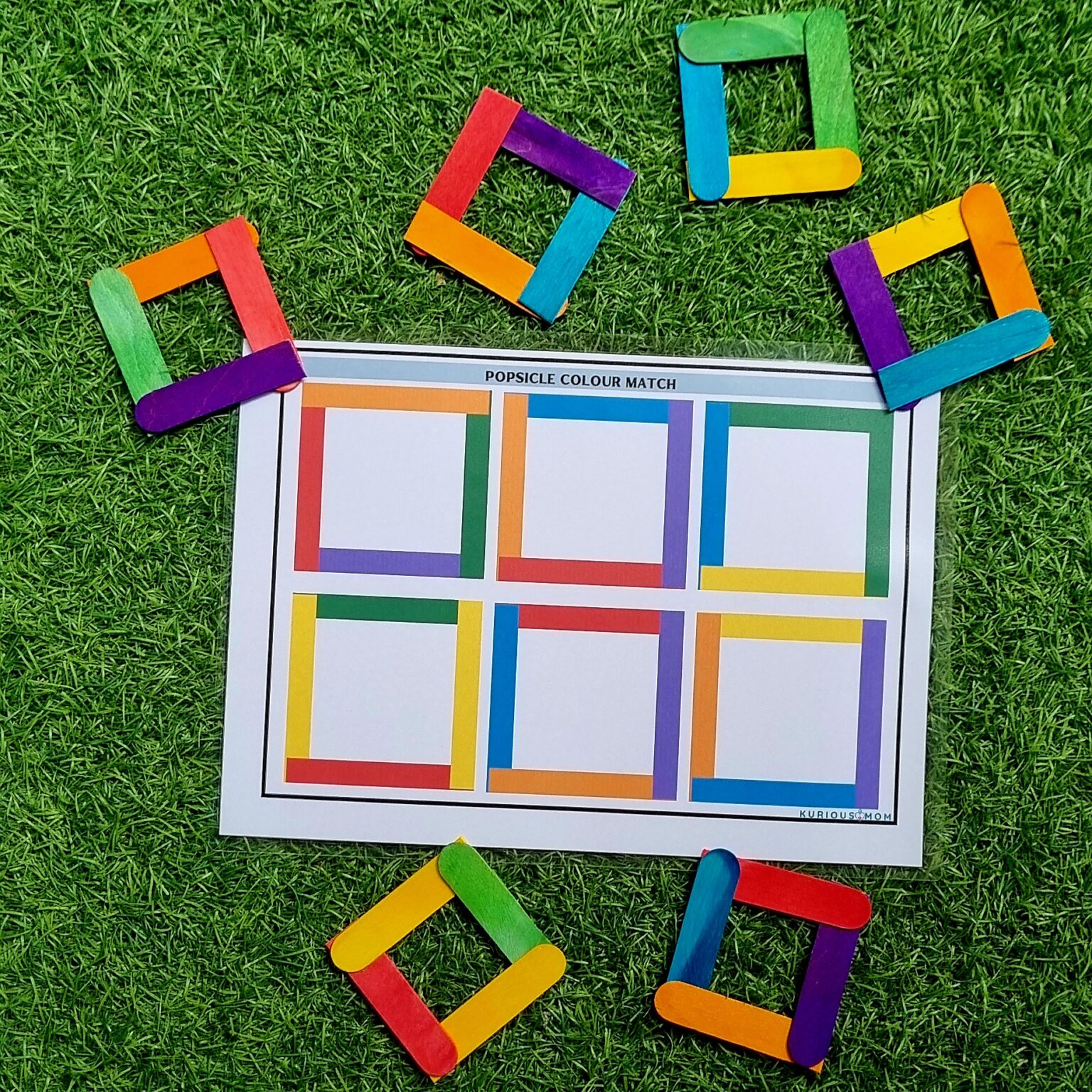 Popsicle Square Colour Match Activity kit KMACT006 - KuriousMom Shop