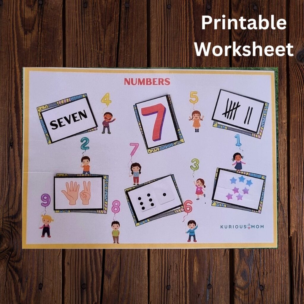 Find different number Downloadable Printable worksheet - KuriousMom Shop