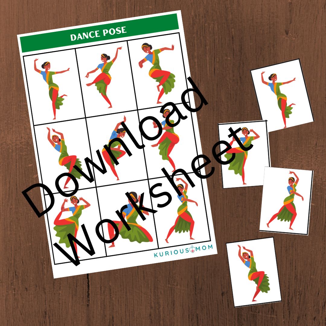Dance pose Downloadable Printable worksheet - KuriousMom Shop