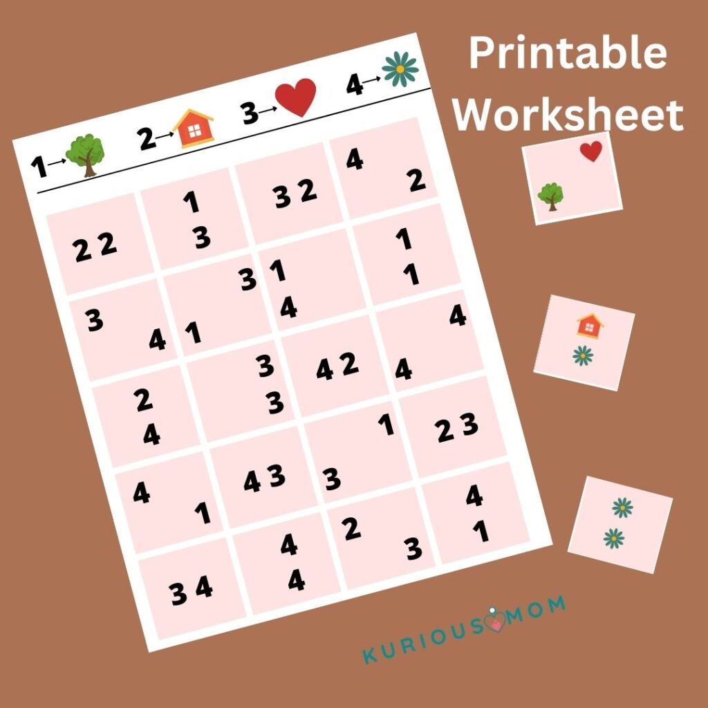 Decode and Match Downloadable Printable worksheet - KuriousMom Shop