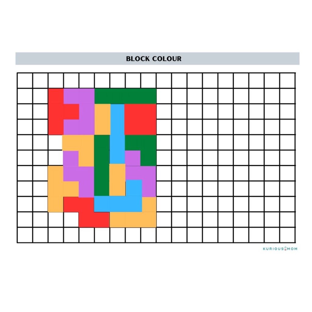 Mirror image with blocks printable worksheet - KuriousMom Shop