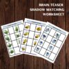 Brain booster shadow matching printable worksheet - KuriousMom Shop