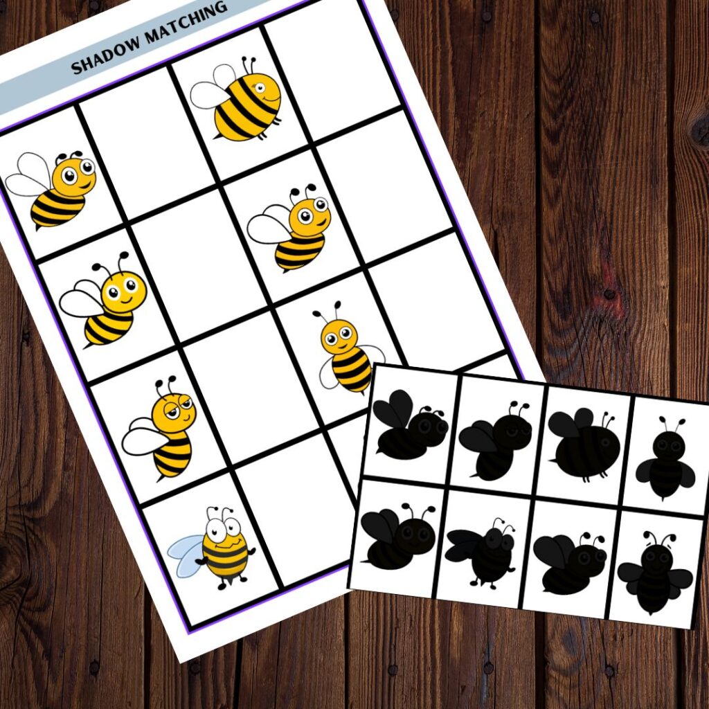Brain booster shadow matching printable worksheet - KuriousMom Shop