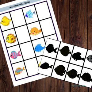 Brain booster shadow matching printable worksheet - KuriousMom Shop