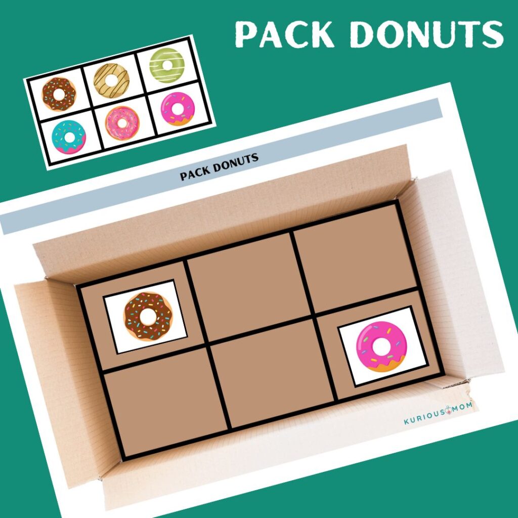 Pack donuts Activity worksheet - KuriousMom Shop