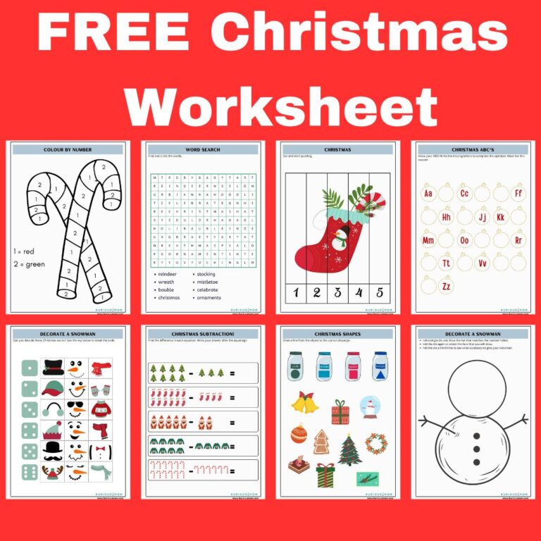 Christmas Printable worksheet - KuriousMom Shop