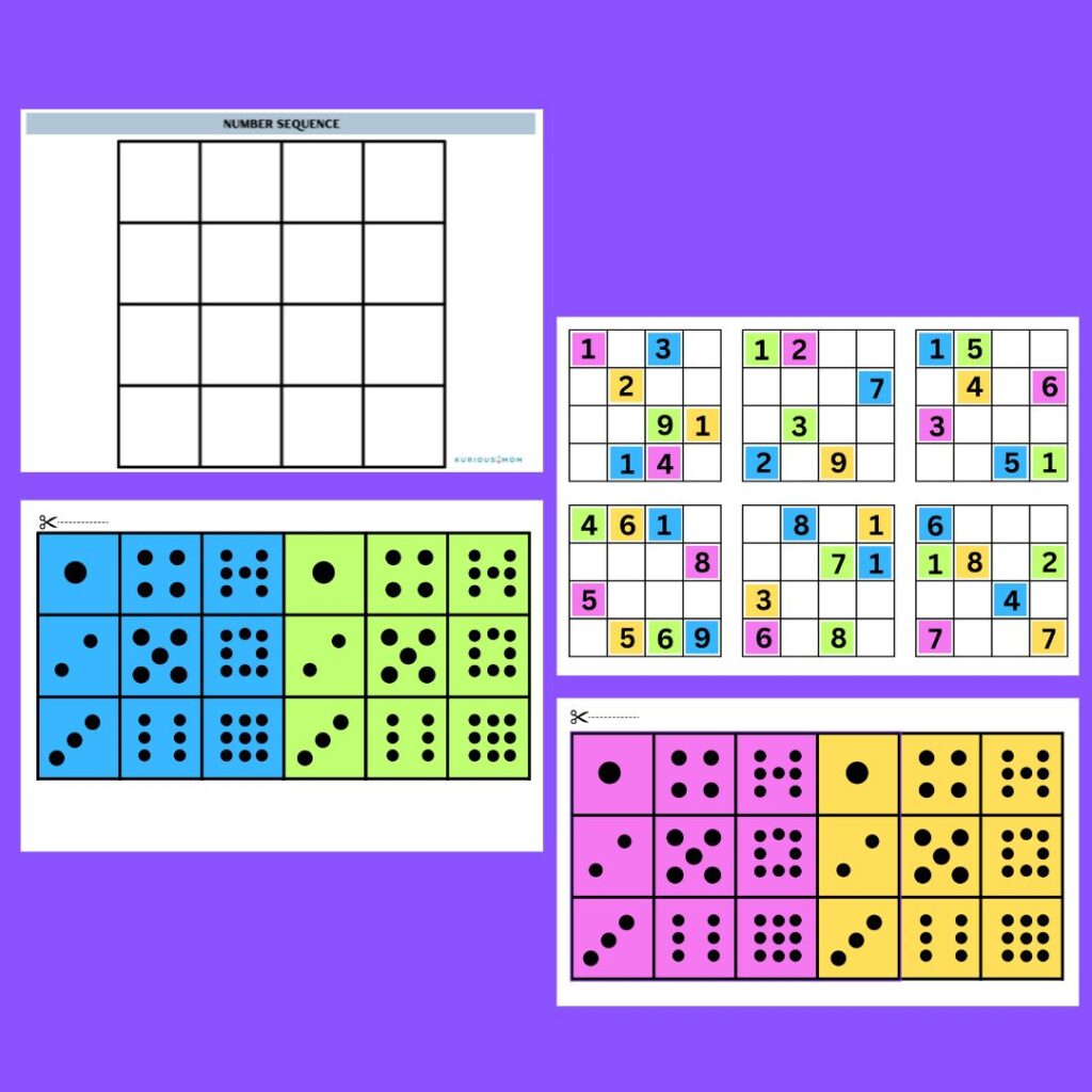 Number sequence printable Activity worksheet - KuriousMom Shop