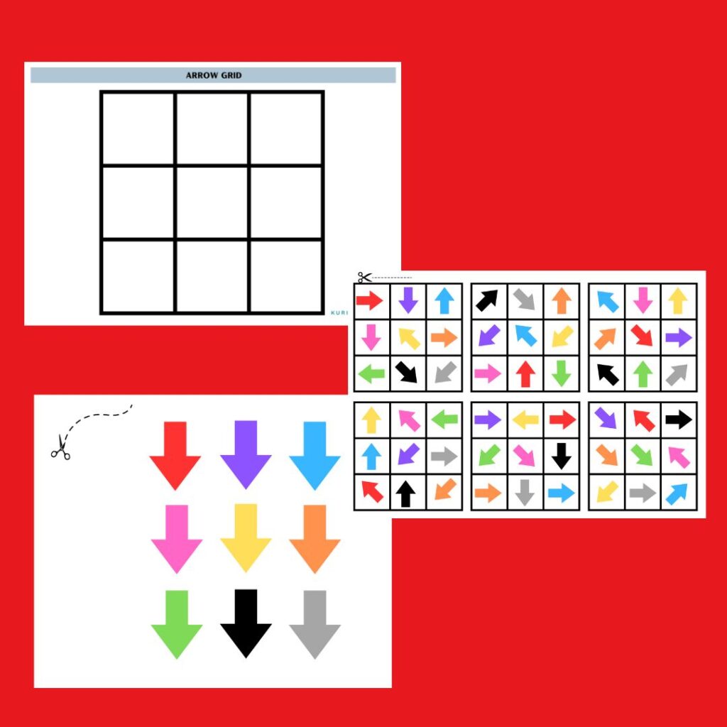 Arrow Grid Activity printable worksheet - KuriousMom Shop