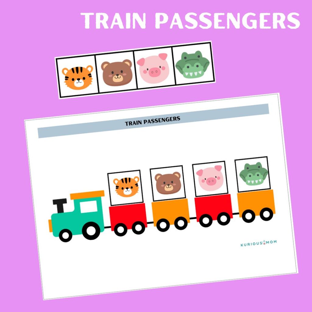 Train Passengers printable worksheet - KuriousMom Shop