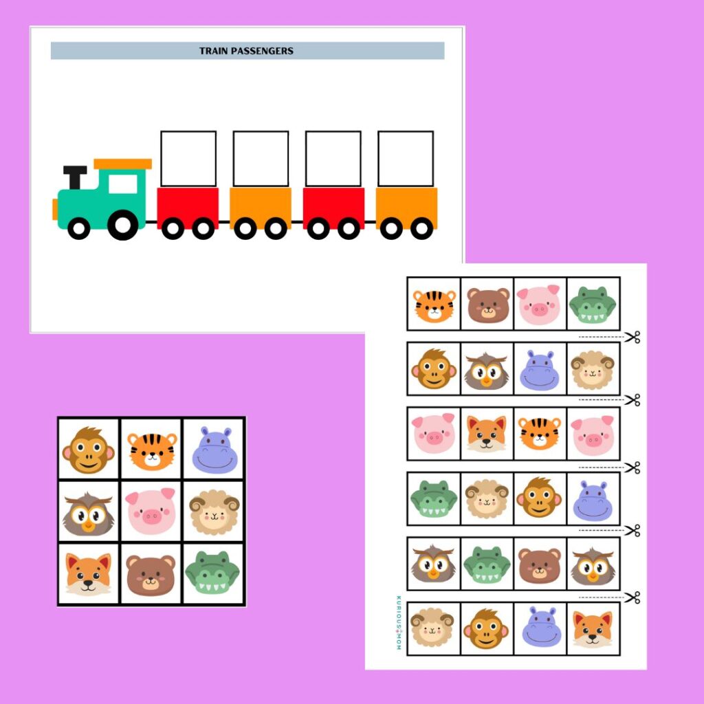 Train Passengers printable worksheet - KuriousMom Shop