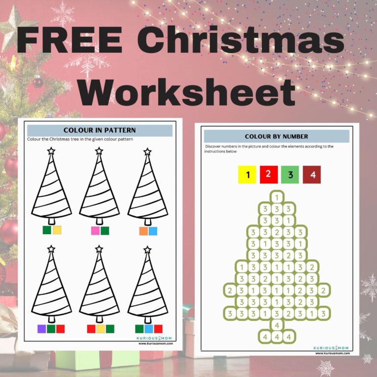 Christmas Printable worksheet - KuriousMom Shop