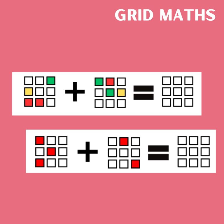 Grid Maths printable worksheet - KuriousMom Shop