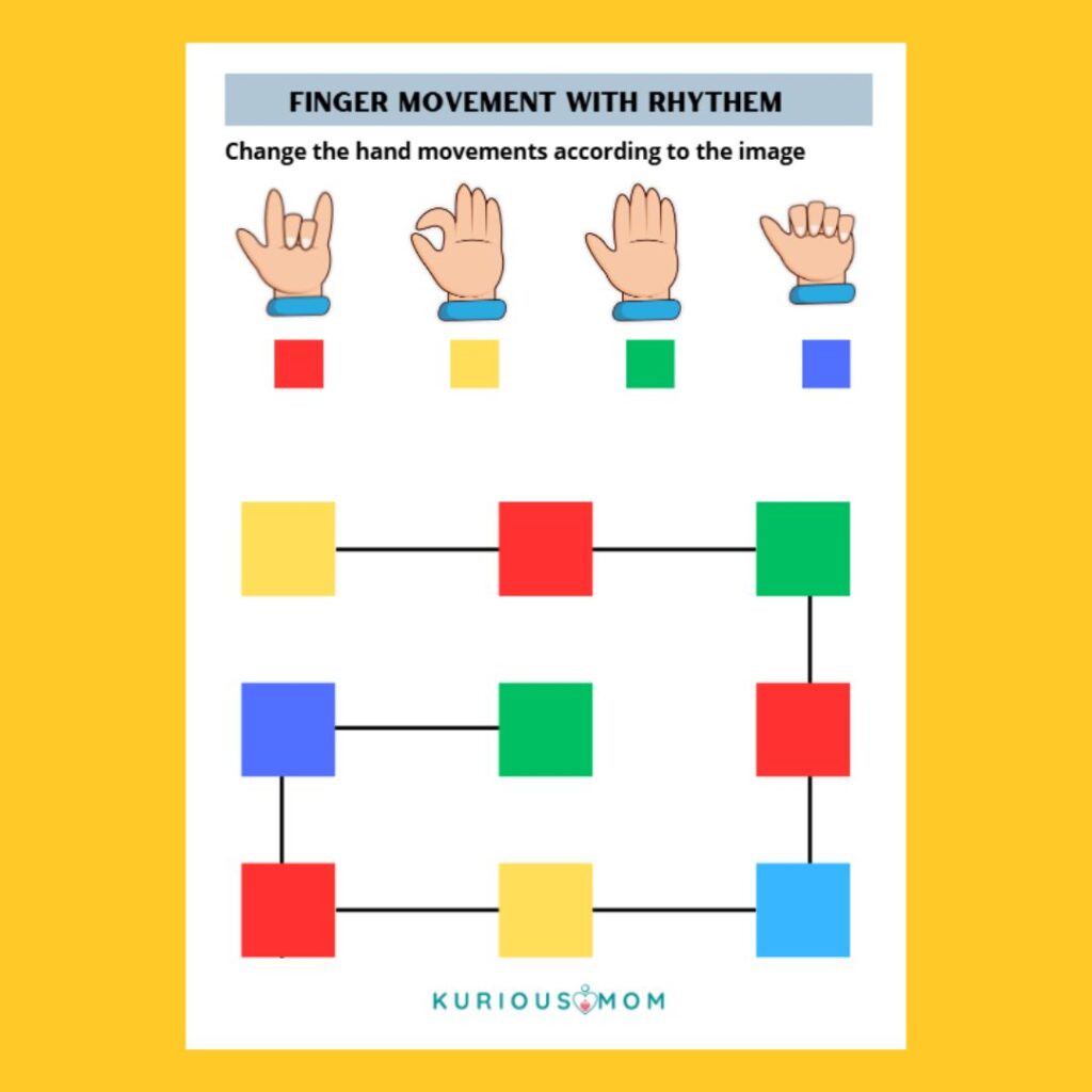 Brain gym for kids printable worksheet - KuriousMom Shop