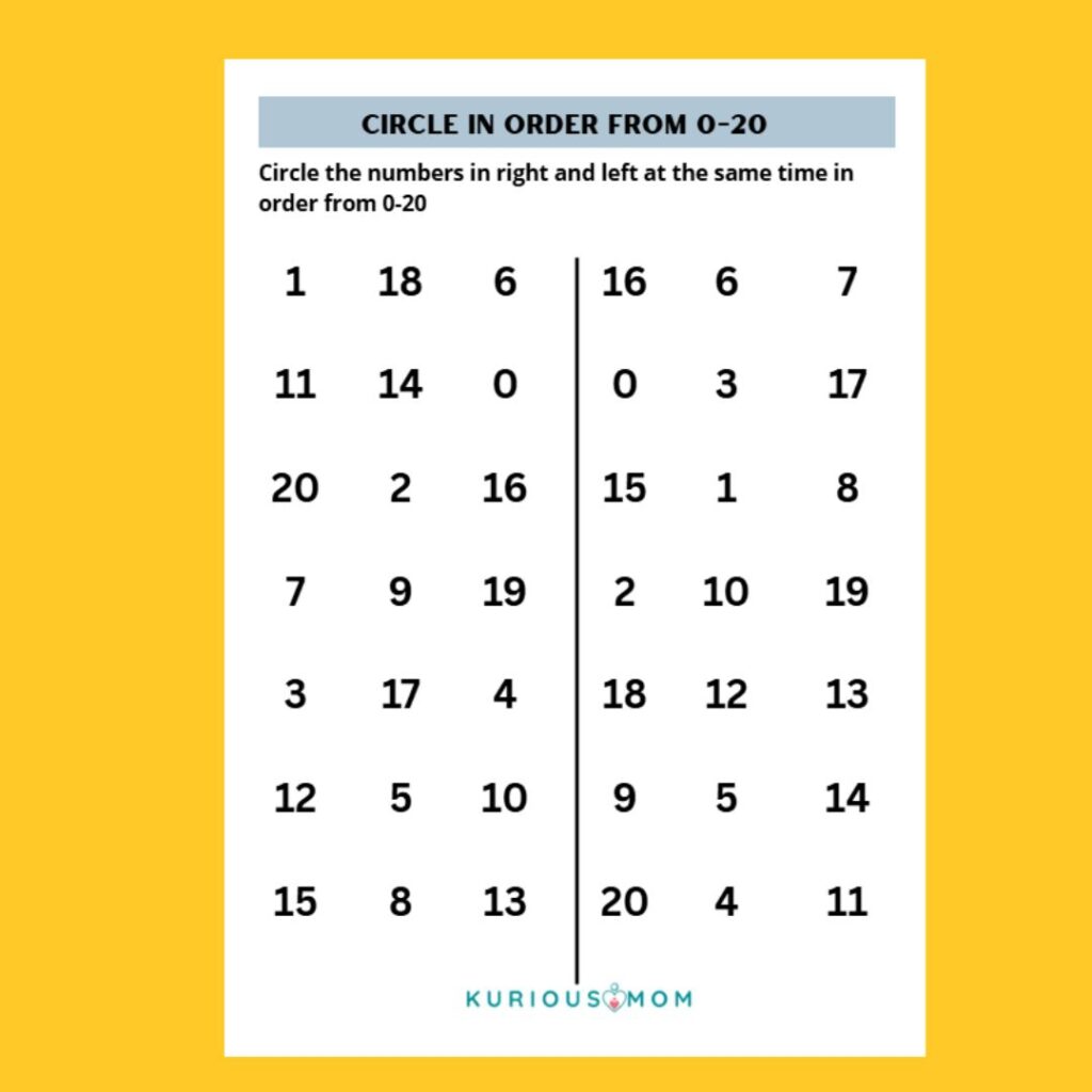 Brain gym for kids printable worksheet - KuriousMom Shop