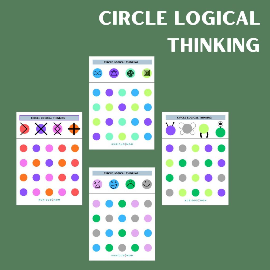 Circle Logical Thinking printable worksheet - KuriousMom Shop