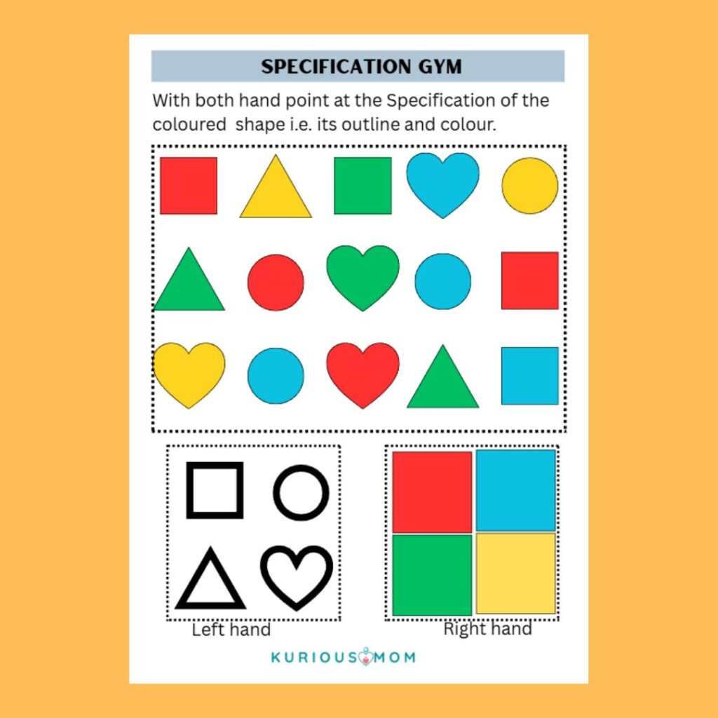 Brain gym printable worksheet - KuriousMom Shop