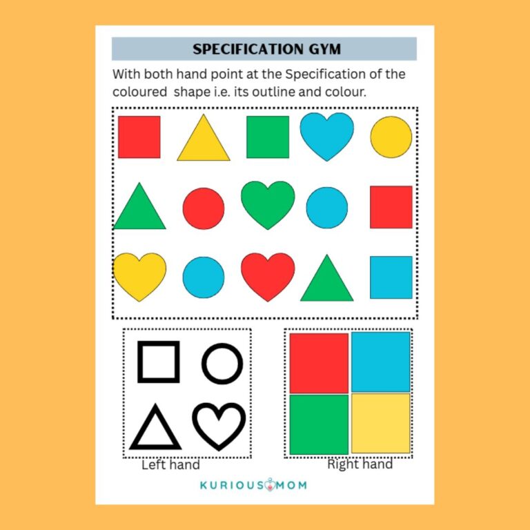 Brain gym printable worksheet - KuriousMom Shop