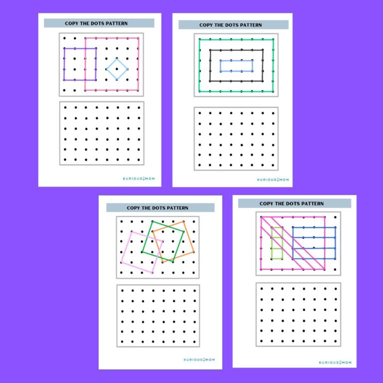 Copy the Dots Pattern printable worksheet - KuriousMom Shop